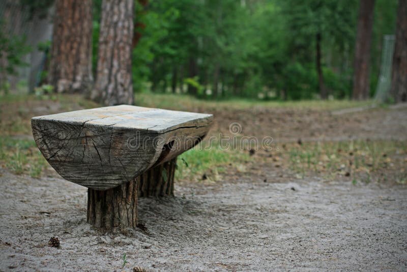 Bench from Logs in the Park Stock Photo - Image of lonely, board: 97104990