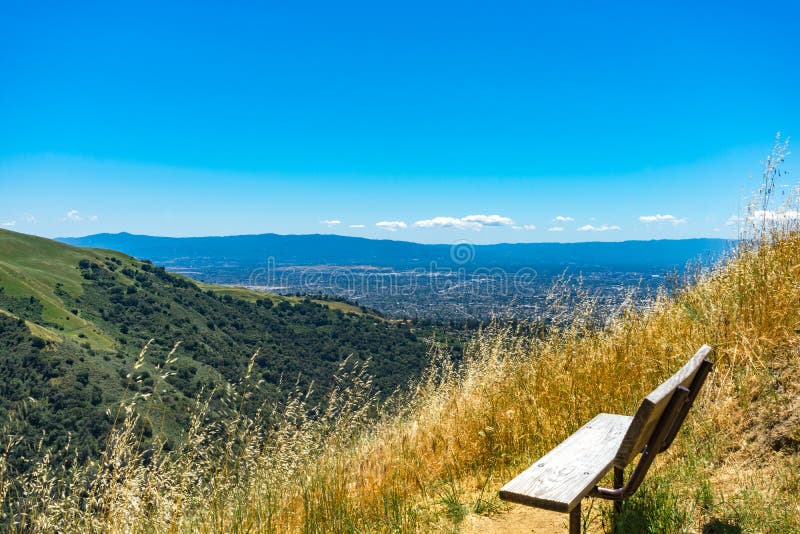 Bench Looking Over Landscape Stock Image - Image of buds, brown: 127846061