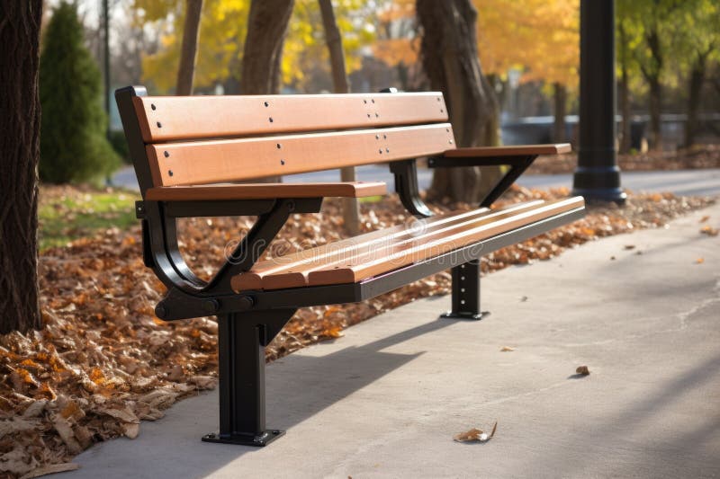 Bench Made Accessible with Fixed Armrests Stock Image - Image of design ...