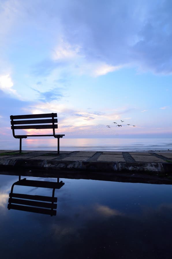 Older Couple on Bench Enjoying Sunset Stock Photo - Image of relax ...