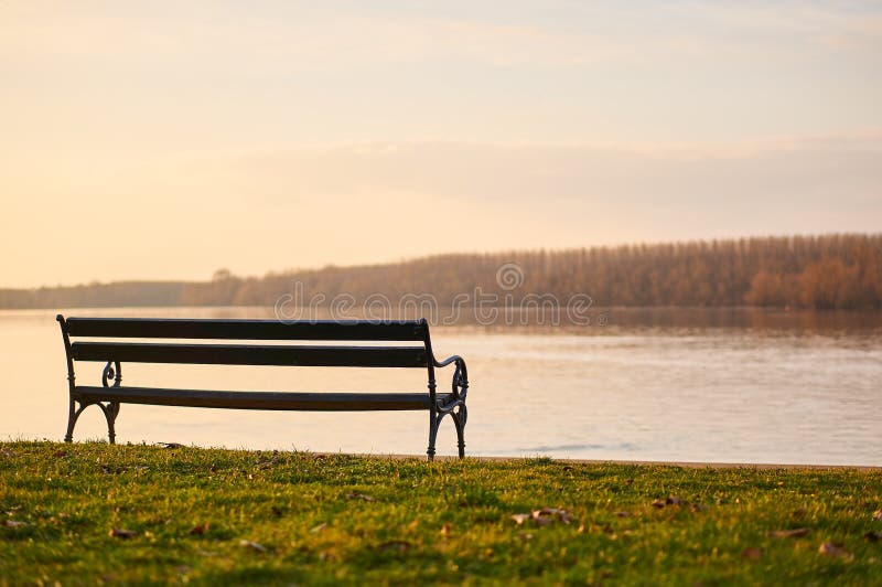 Bench near river stock image. Image of nature, sitting - 70229215