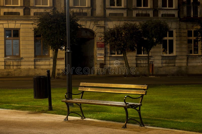 Bench - a Night stock photo. Image of bright, park, dark - 77964676
