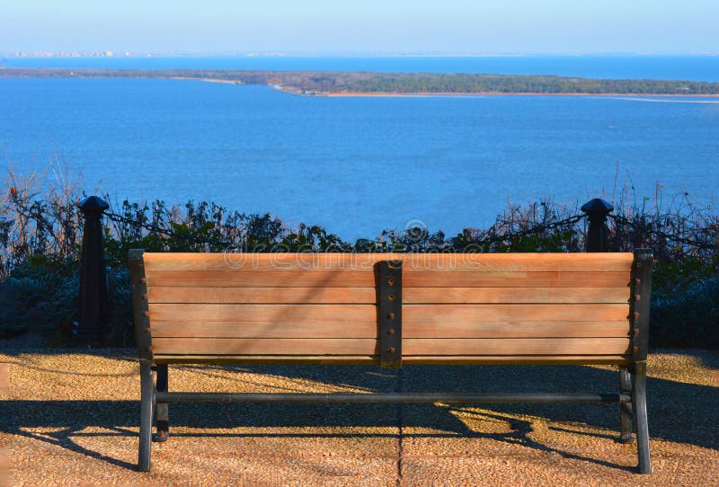 Bench and Ocean View stock image. Image of ocean, overlooking - 48458813