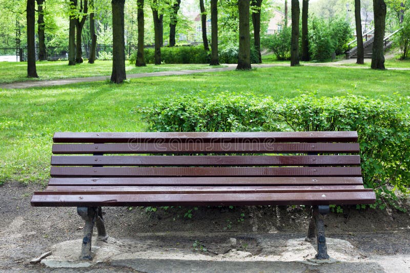 Bench in old park stock image. Image of green, season - 23172417