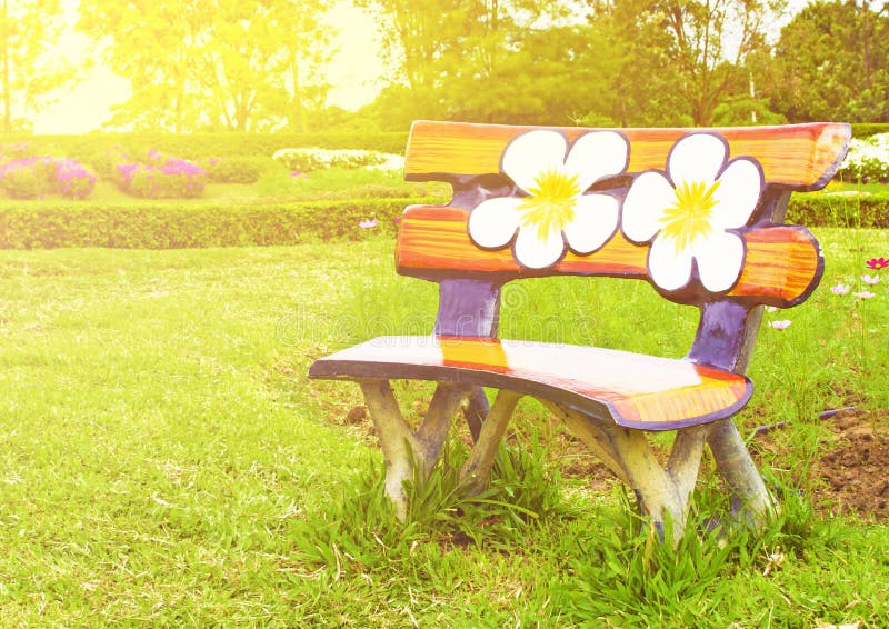 Bench in the outdoor stock photo. Image of foliage, road - 55235420