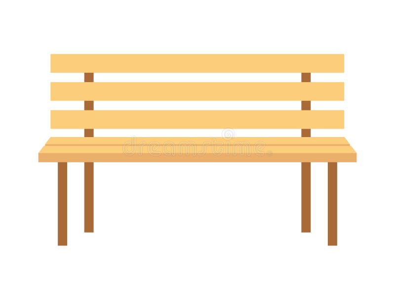 Bench for Outdoor Seating. Brown Wooden Bench Stock Vector ...