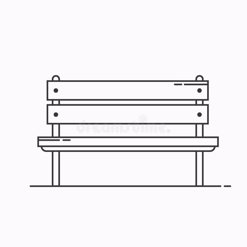 Bench Outline Vector Illustration Isolated on White Illustration. Stock ...