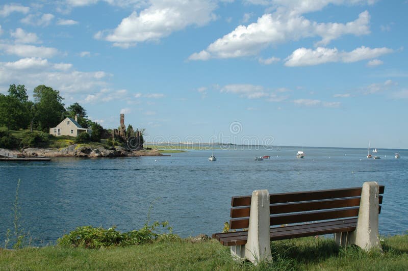 Bench Overlooking Essex River Stock Image - Image of river ...