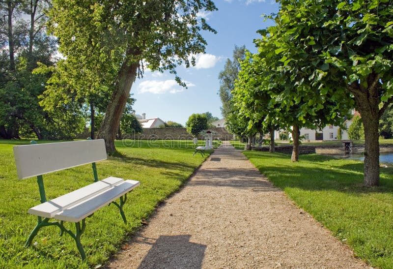 Bench in the park stock photo. Image of serenity, wooden - 2906164