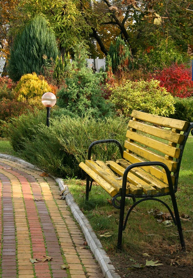 Bench in park stock image. Image of bench, outdoor, park - 9490483