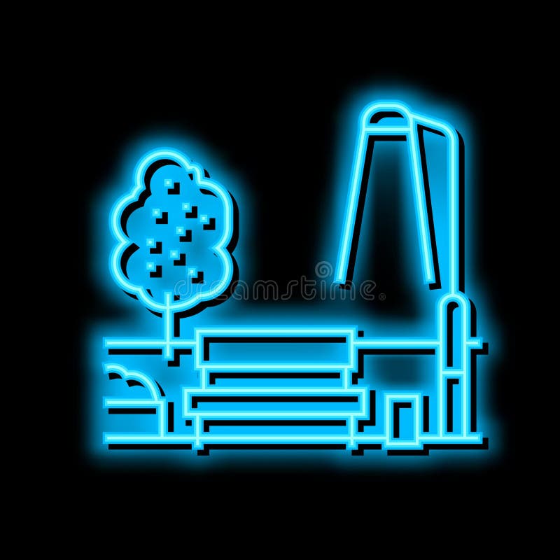 Bench Park Neon Glow Icon Illustration Stock Vector - Illustration of ...