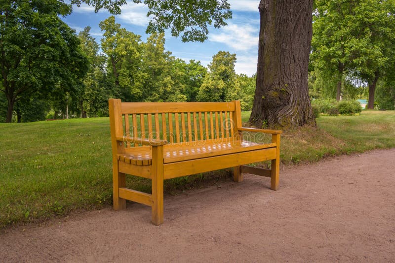 Bench in the Park Stopover Palace of Peter I. Stock Photo - Image of ...