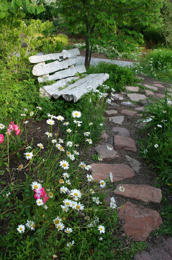 Bench and Path stock photo. Image of stone, quiet, peace - 1488552