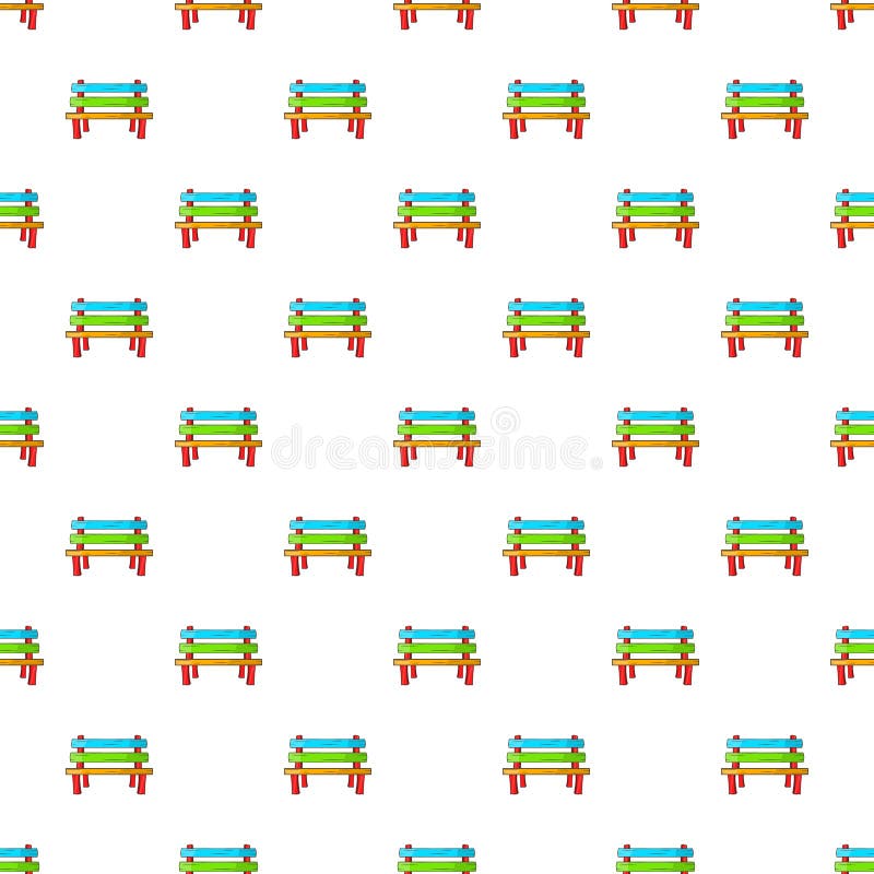 Bench Pattern, Cartoon Style Stock Vector - Illustration of color ...