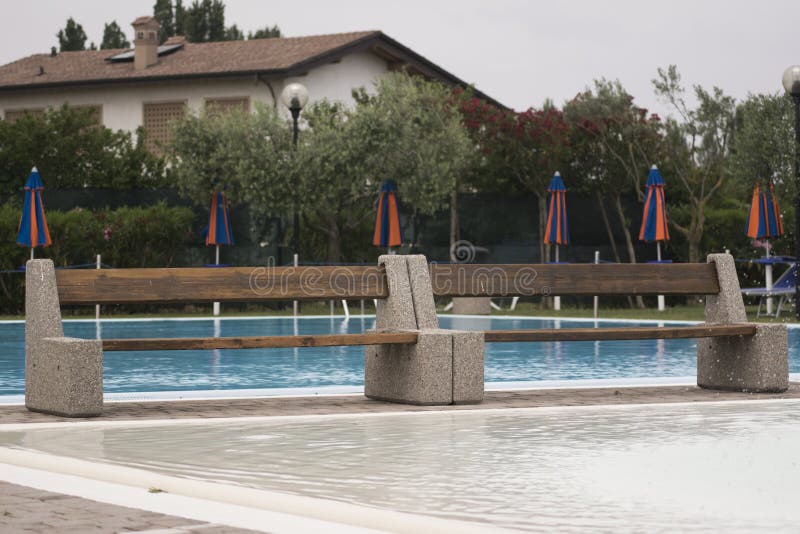 Bench and pool stock image. Image of bench, pool, laze - 1455233