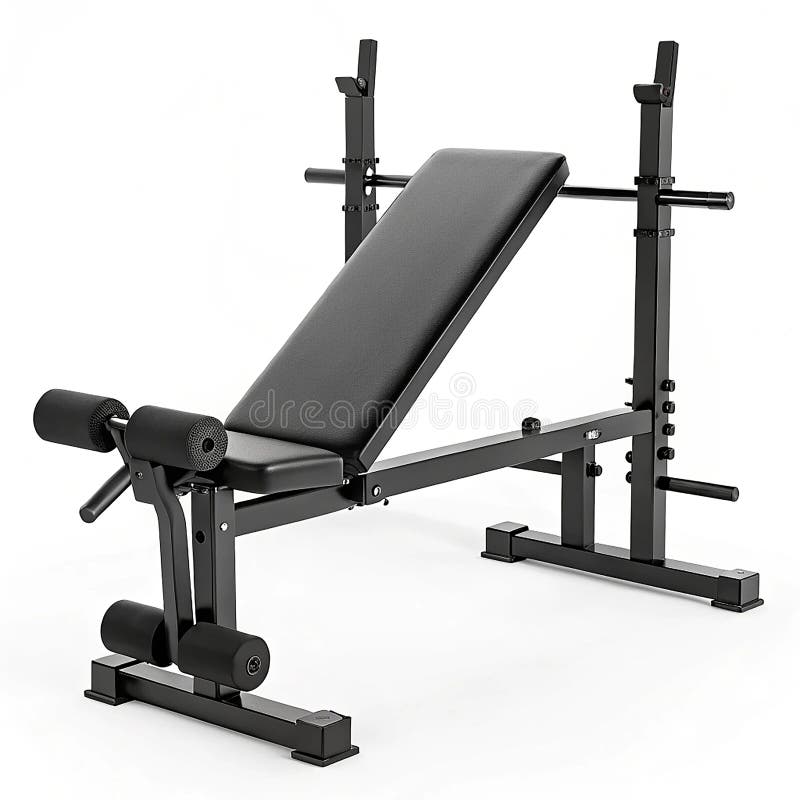 Bench Press with Adjustable Incline and Decline Settings Stock ...