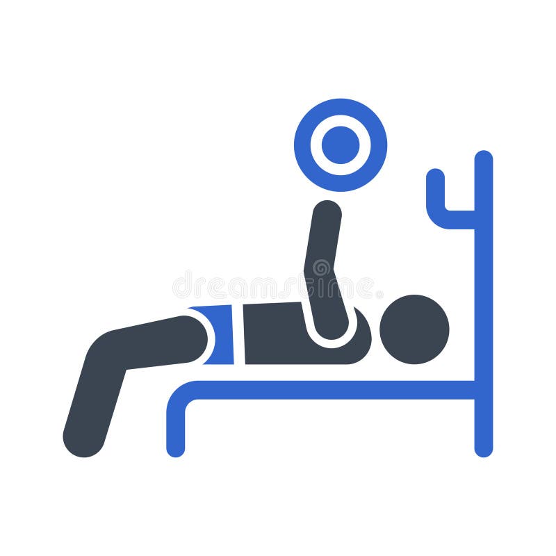 Bench press exercise icon stock vector. Illustration of dumbbell ...
