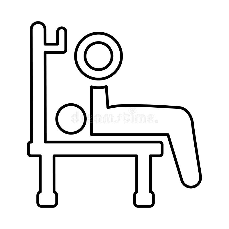 Bench Press Exercise Icon in Outline Style Stock Vector - Illustration of design, icon: 389130154