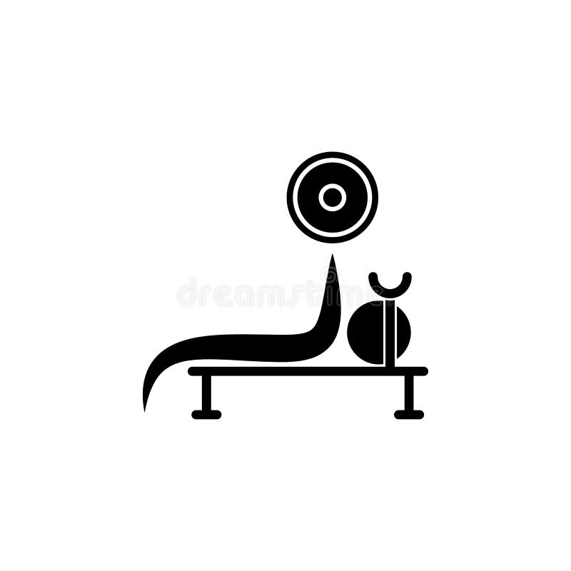 The Bench Press Exercise Icon, Stock Illustration - Illustration of ...