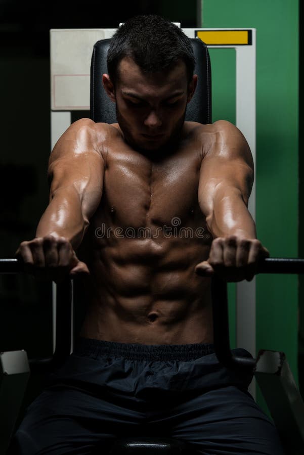 Bench Press Exercise Machine Stock Photo - Image of exercises, actions ...