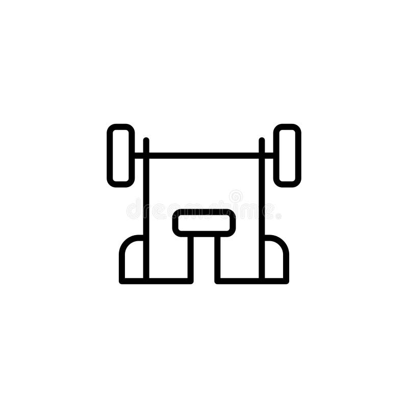 Bench Press Perfect Black Line Icon Thin Outline Stock Illustration ...