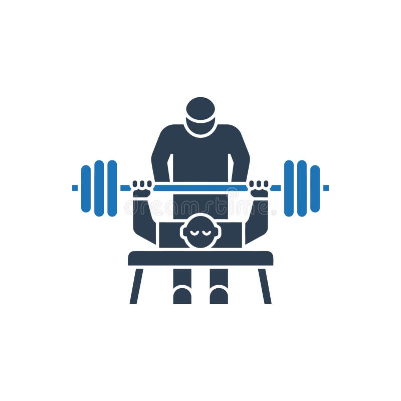 Bench Press Spotter Icon stock illustration. Illustration of teamwork ...