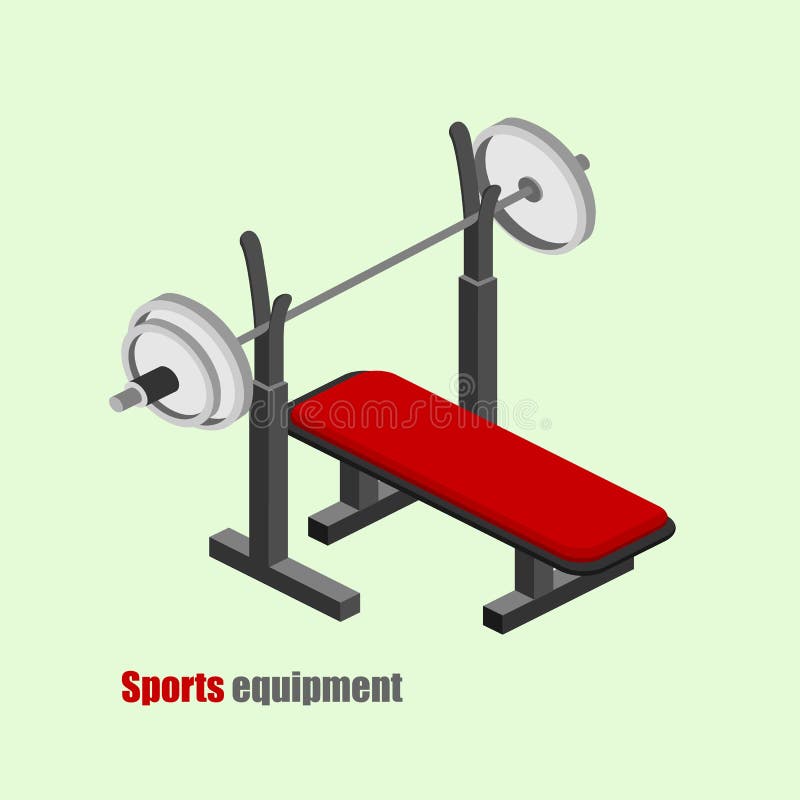 Bench Press Vector Isometric Illustration. Stock Vector - Illustration ...