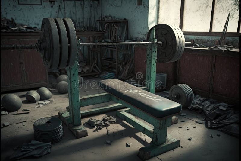 Bench press in empty gym stock illustration. Illustration of indoors ...