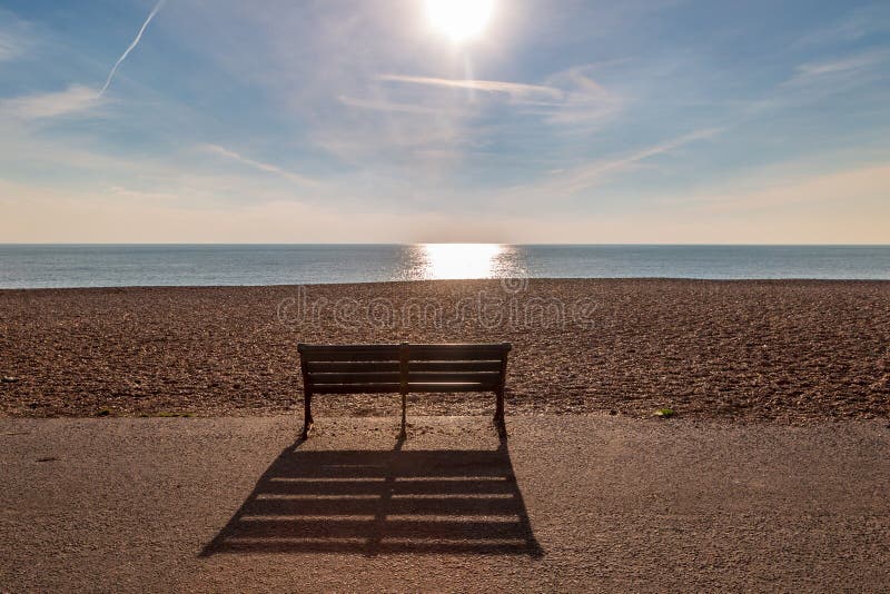 A Bench on the Promenade stock photo. Image of coastal - 137305756