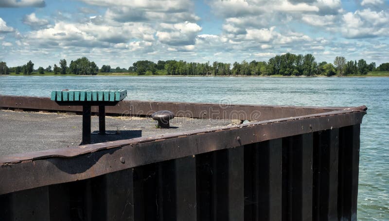 Bench on a Quay stock photo. Image of contrasty, extending - 85285990