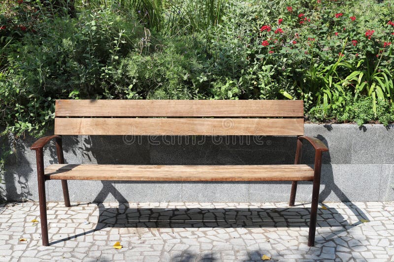 Bench for Rest in the City Park Stock Image - Image of flora, rest ...
