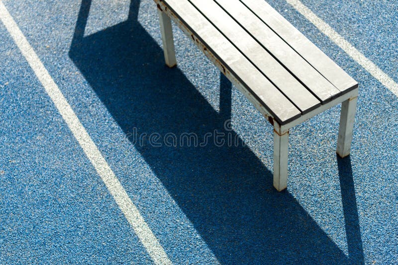 Bench on Running Track on Olympic Stadium Stock Photo - Image of ...