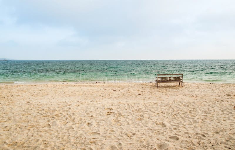Bench on sand beach stock image. Image of beach, holiday - 34267277