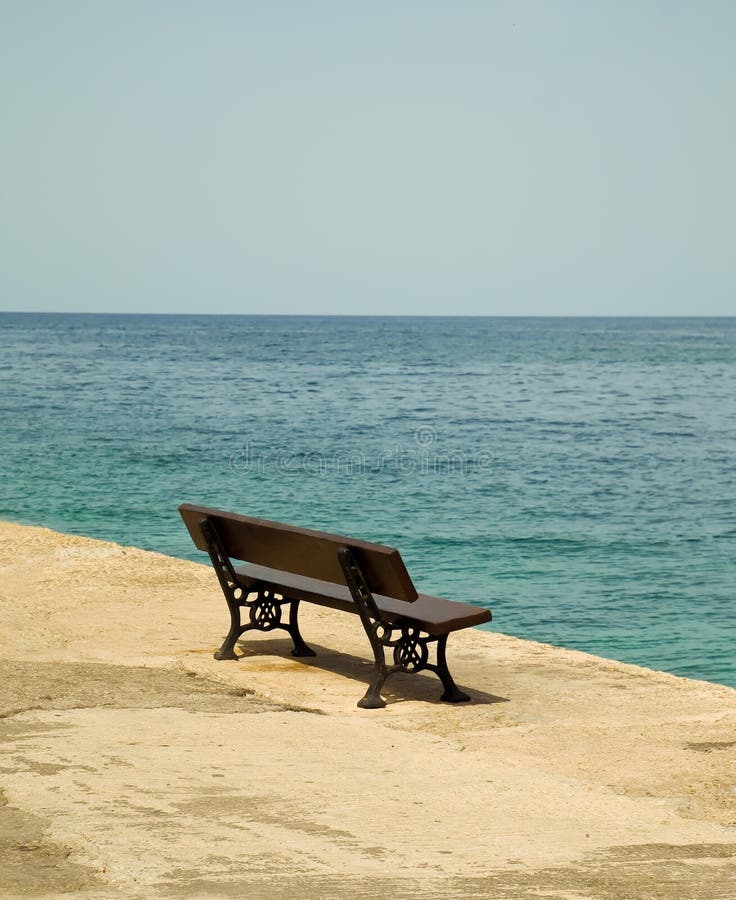 Bench by the sea . stock image. Image of bench, scenic - 16518547