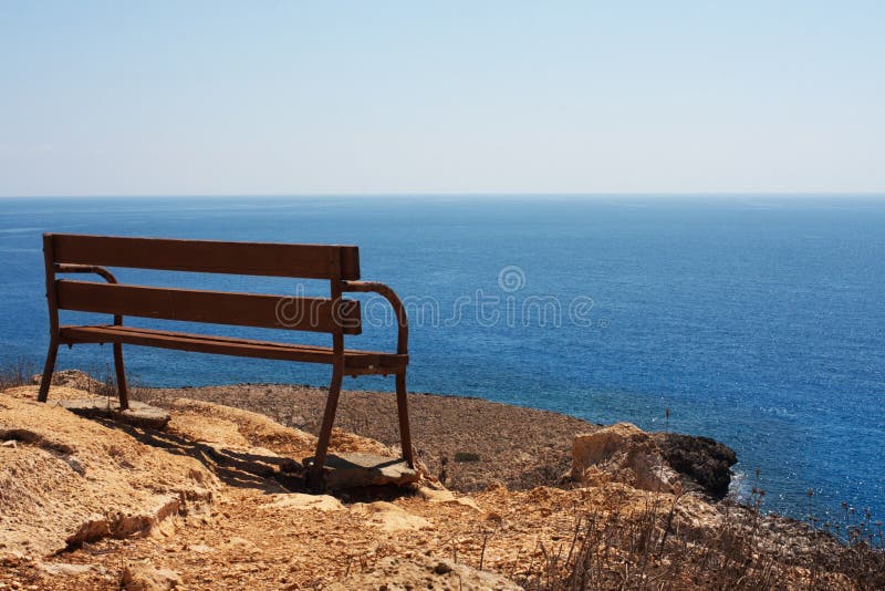 Bench by the sea stock photo. Image of horizontal, summer - 17074396