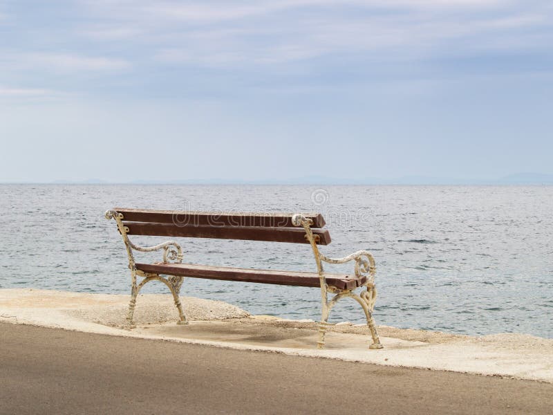 Bench at the sea (3) stock image. Image of bench, clouds - 29154277