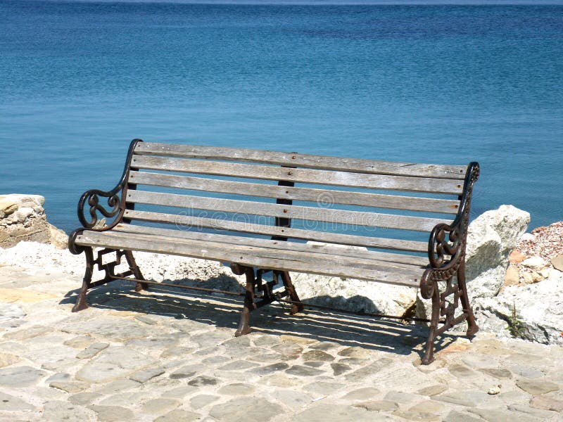 Bench by the sea stock photo. Image of bench, recreation - 5195552