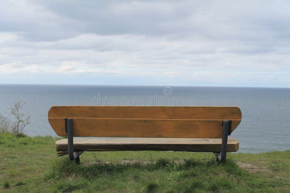 Bench on the Seashore for Relaxation Stock Image - Image of ocean ...