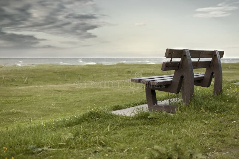 Bench at the seaside stock image. Image of bench, sunset - 14790055