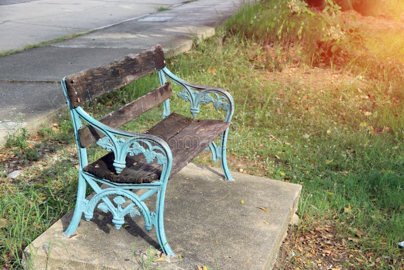 The Bench Seating in a Public Park. Stock Image - Image of scene, plant ...