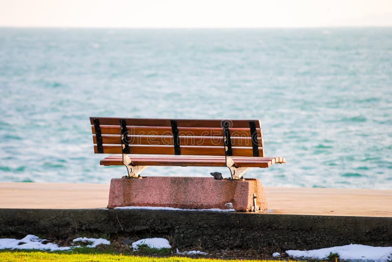 Bench on the Shore of the Bosphorus Stock Photo - Image of pink, park ...