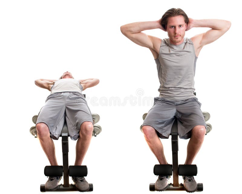 Bench Sit Up stock image. Image of strength, attractive - 68146321