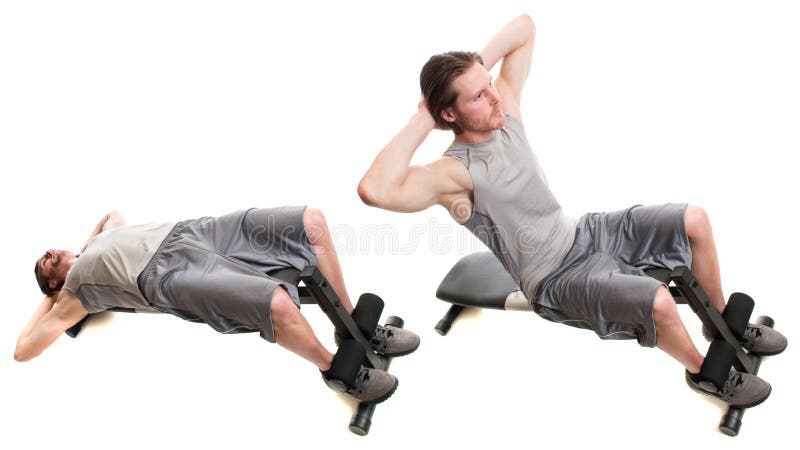 Bench Sit Up stock photo. Image of bench, working, series - 68146340