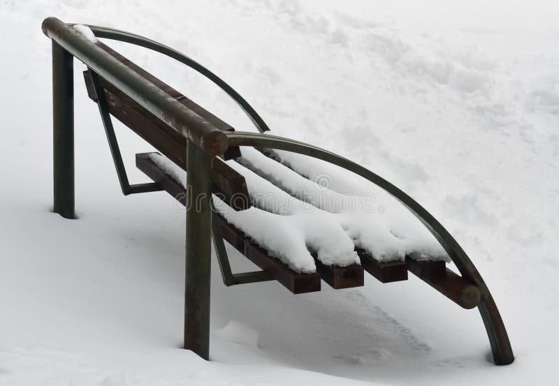 Bench and snow stock photo. Image of wintertime, scene - 84924840