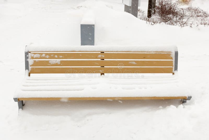 Bench in snow stock image. Image of january, season, beautiful - 75501951