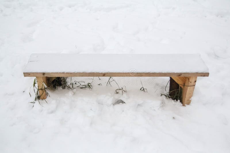 Bench in the snow stock image. Image of bench, bright - 62852359