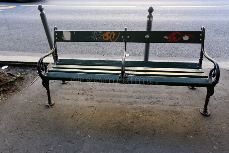 The Bench is Standing in the Park Stock Photo - Image of chair, tree ...