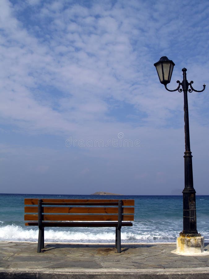 Bench and streetlight stock photo. Image of mediterranean - 602472