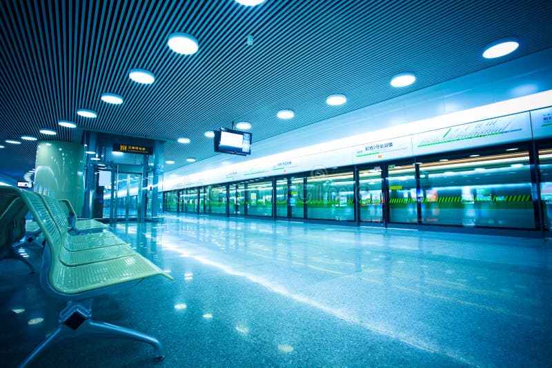 Bench of the subway stock image. Image of motion, inside - 14226775