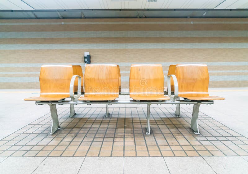 Bench in a subway station. stock photo. Image of subway - 95135112